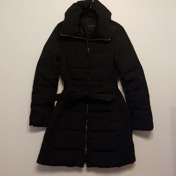 Talbots | Jackets & Coats | Talbots Belted Black Quilted Puffer Coat ...